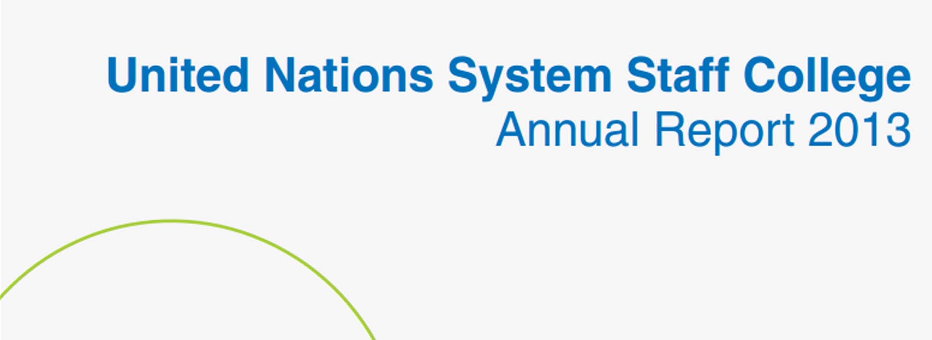 UNSSC Annual Report 2013 | UNSSC | United Nations System Staff College